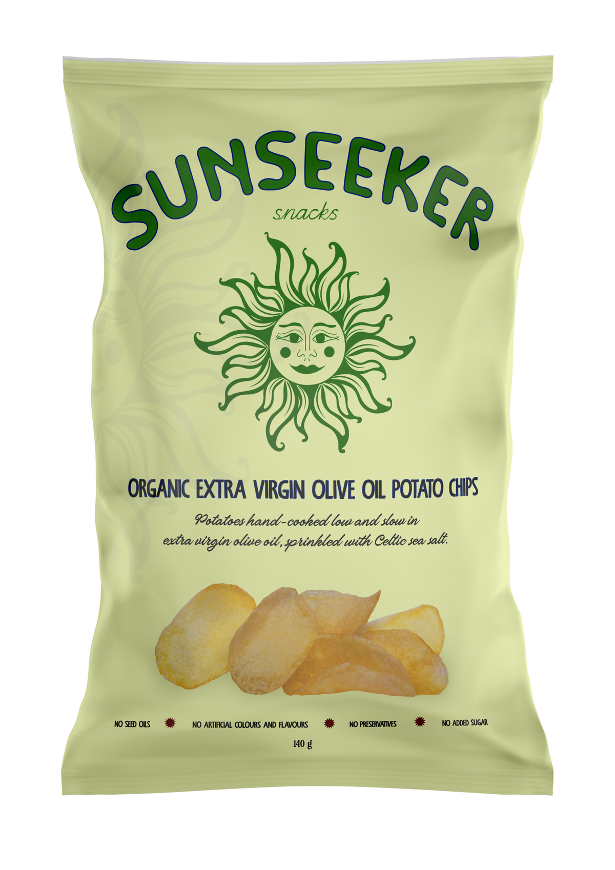 Sunseeker Snacks Organic Olive Oil Potato Chips 140g — Santos Organics