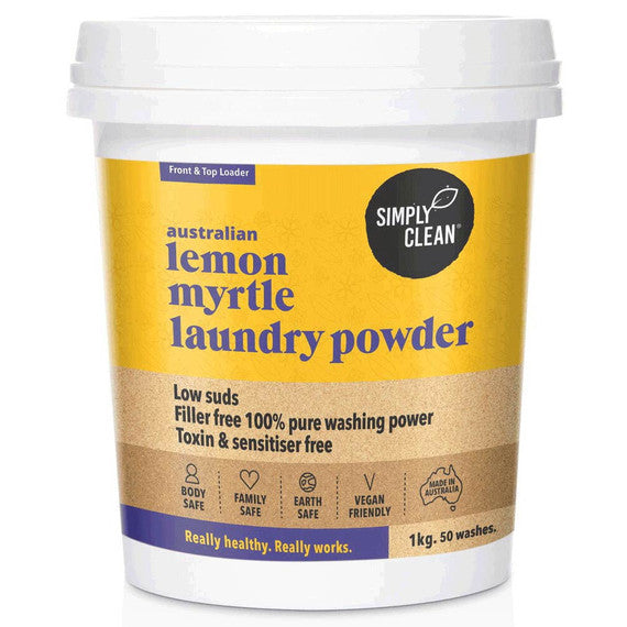 Simply Clean Laundry Powder Lemon Myrtle 1kg — Santos Organics