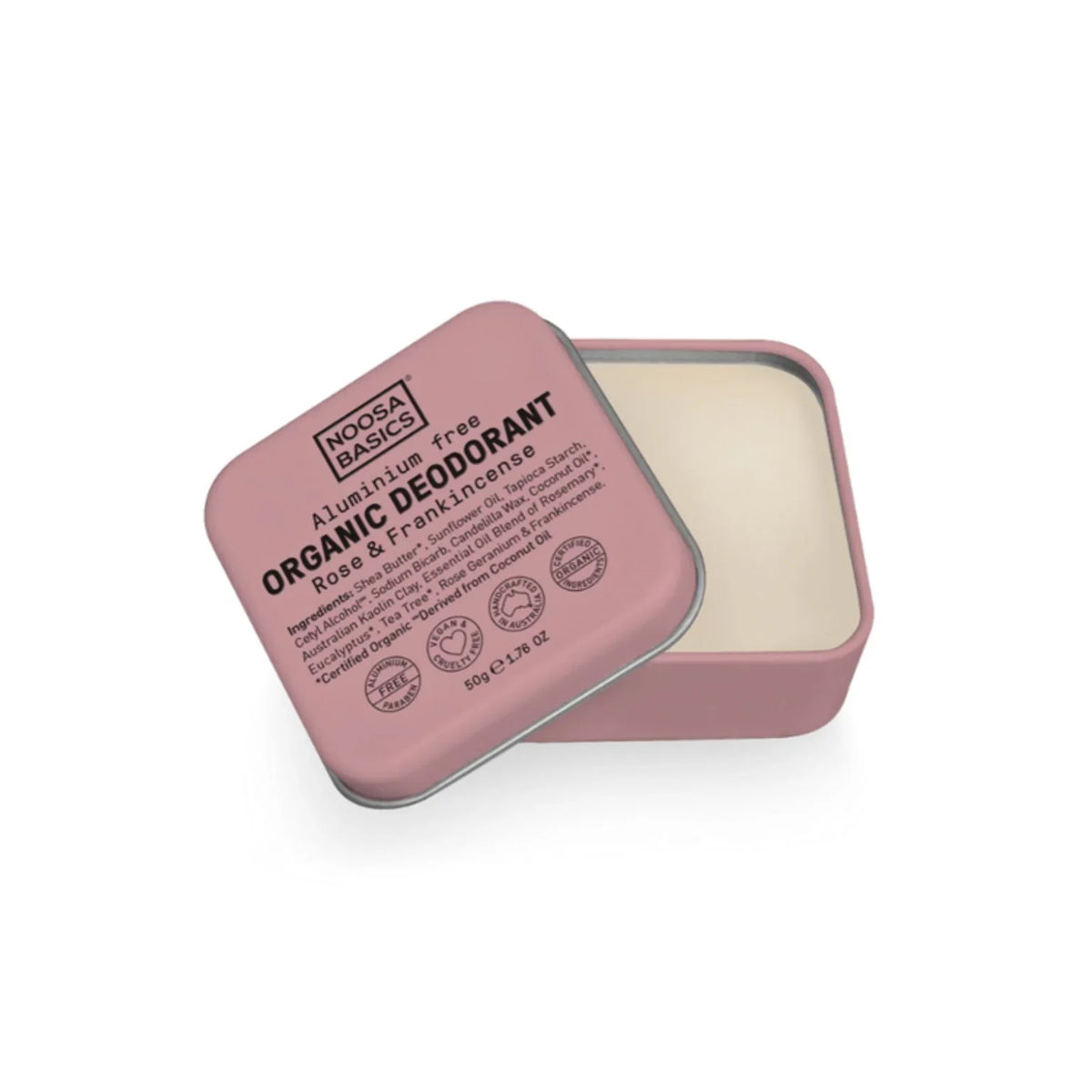 Organic Tin Deodorant Rose & Frankincense 50g - Noosa Basics — Santos ...